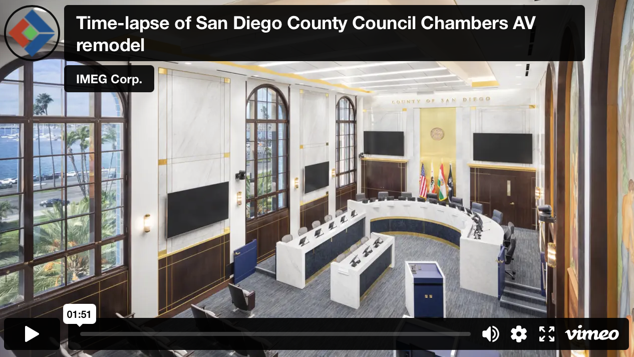 San Diego County Council Chambers AV Remodel - IMEG