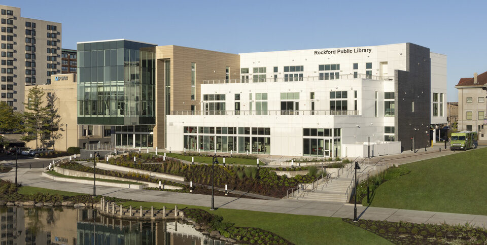 Modern library revives historic riverfront site - IMEG